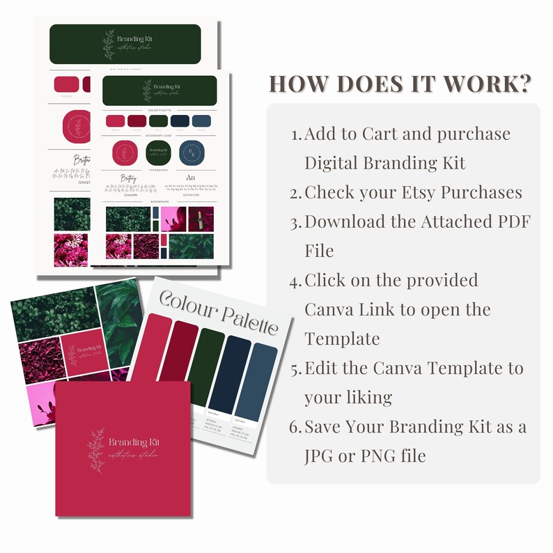 Viva Magenta Branding Kit Template, Brand Board Template, Brand Pack ...