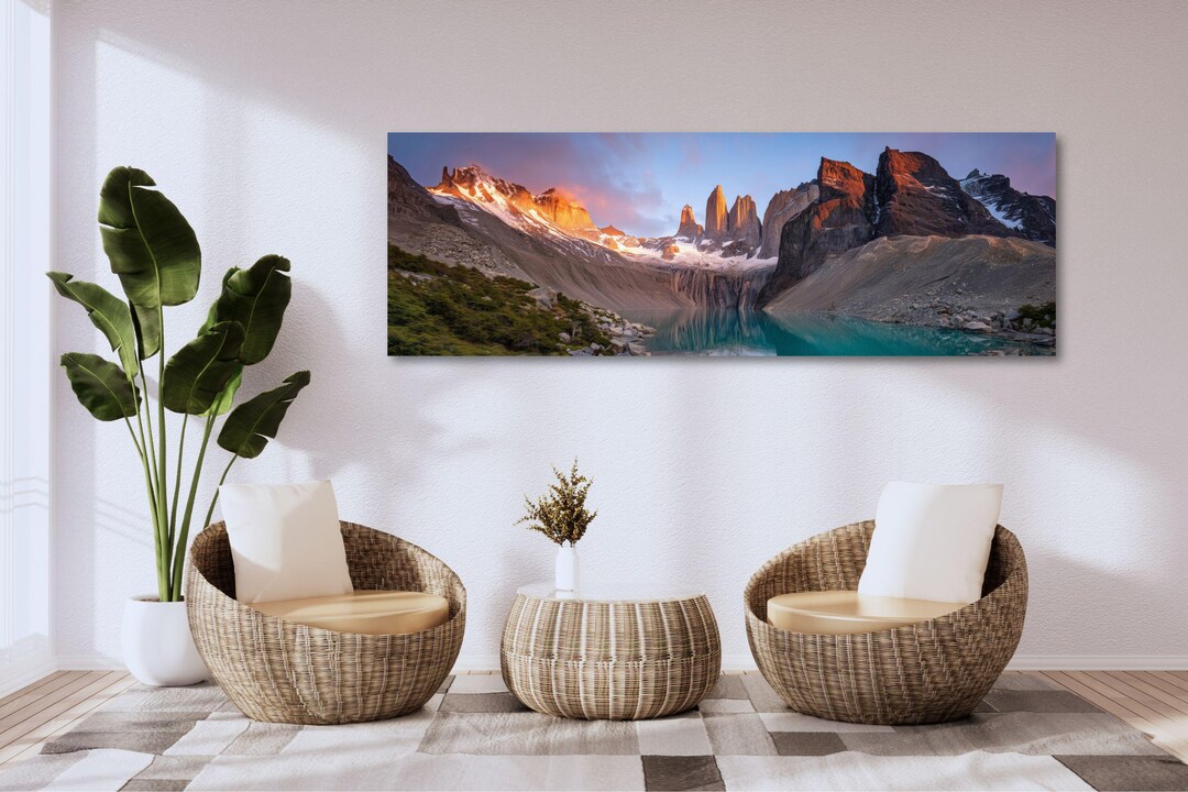 Torres Del Paine Panorama Canvas Print, Patagonia Mountain Wall Art - Etsy
