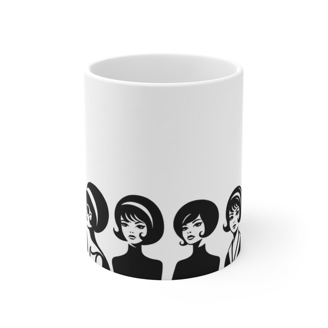 Retro Mod Women Illustration Mug | 60s Mod Subculture Modette Vintage ...