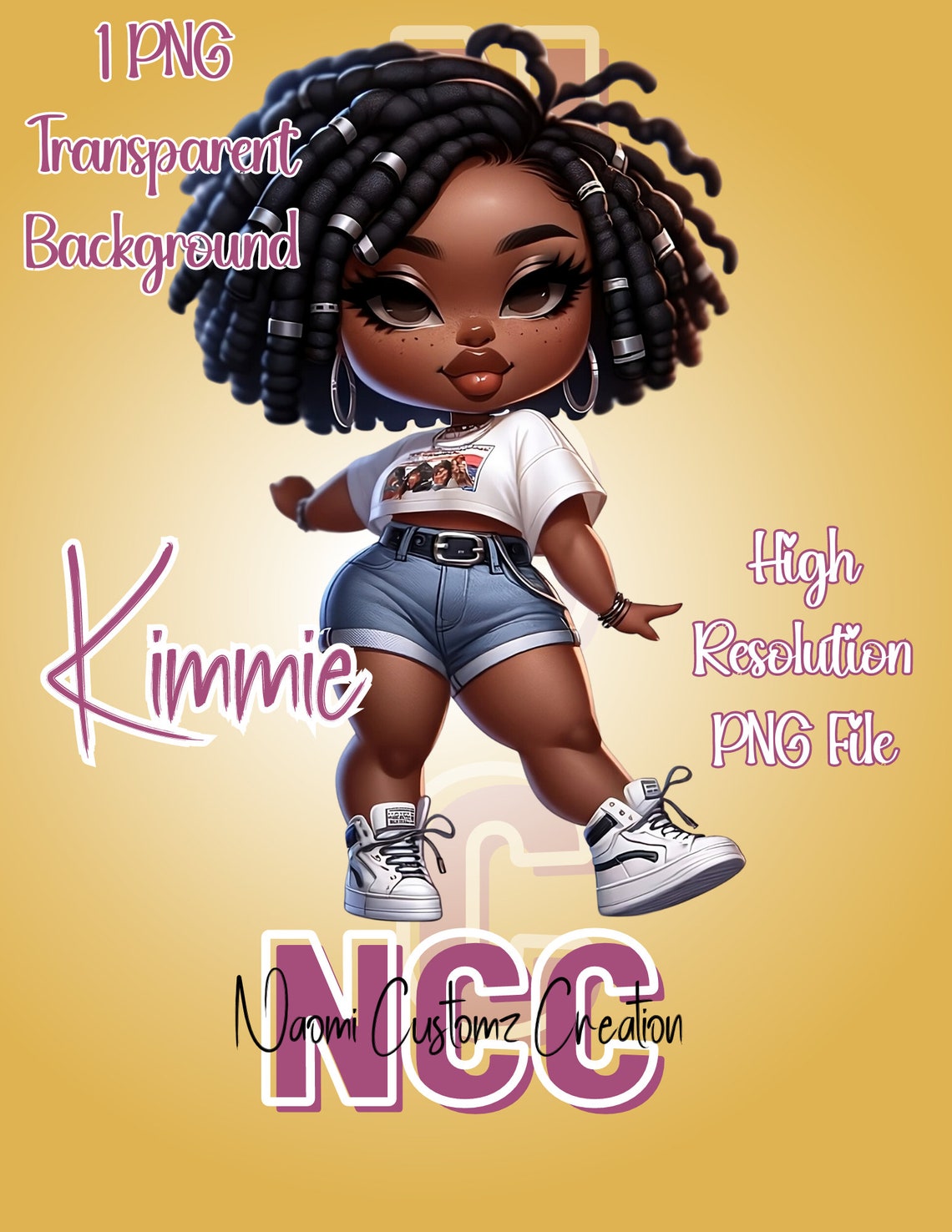 Chibi Doll Clipart, Chibi Doll PNG, Chibi Doll Art, African American ...