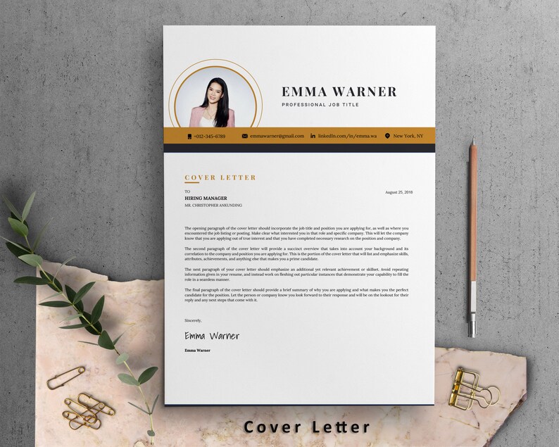Professional Modern Resume Template Curriculum Vita CV - Etsy