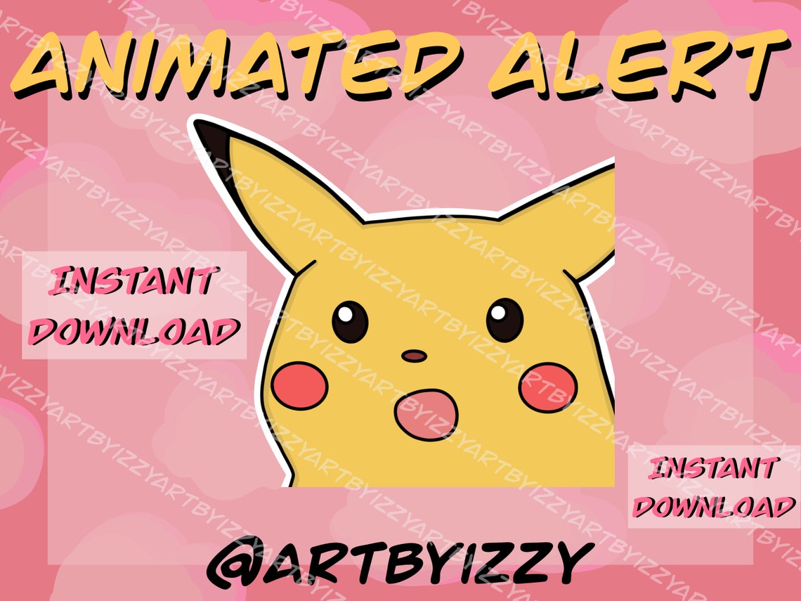 Twitch Alert Surprised Pika Pikachu Animated Pokemon Meme Content ...