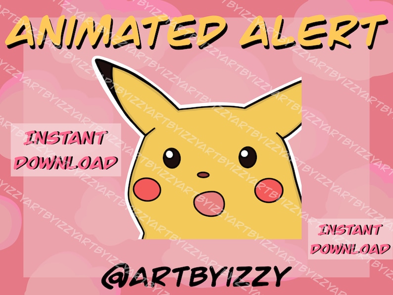 Twitch Alert Surprised Pika Pikachu Animated Pokemon Meme Content ...