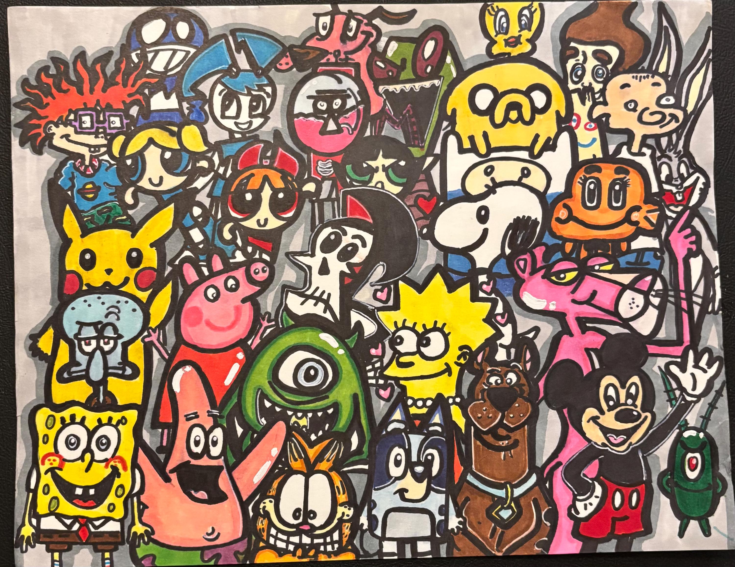 Hand-drawn 90s & 2000s Cartoon Poster - Etsy