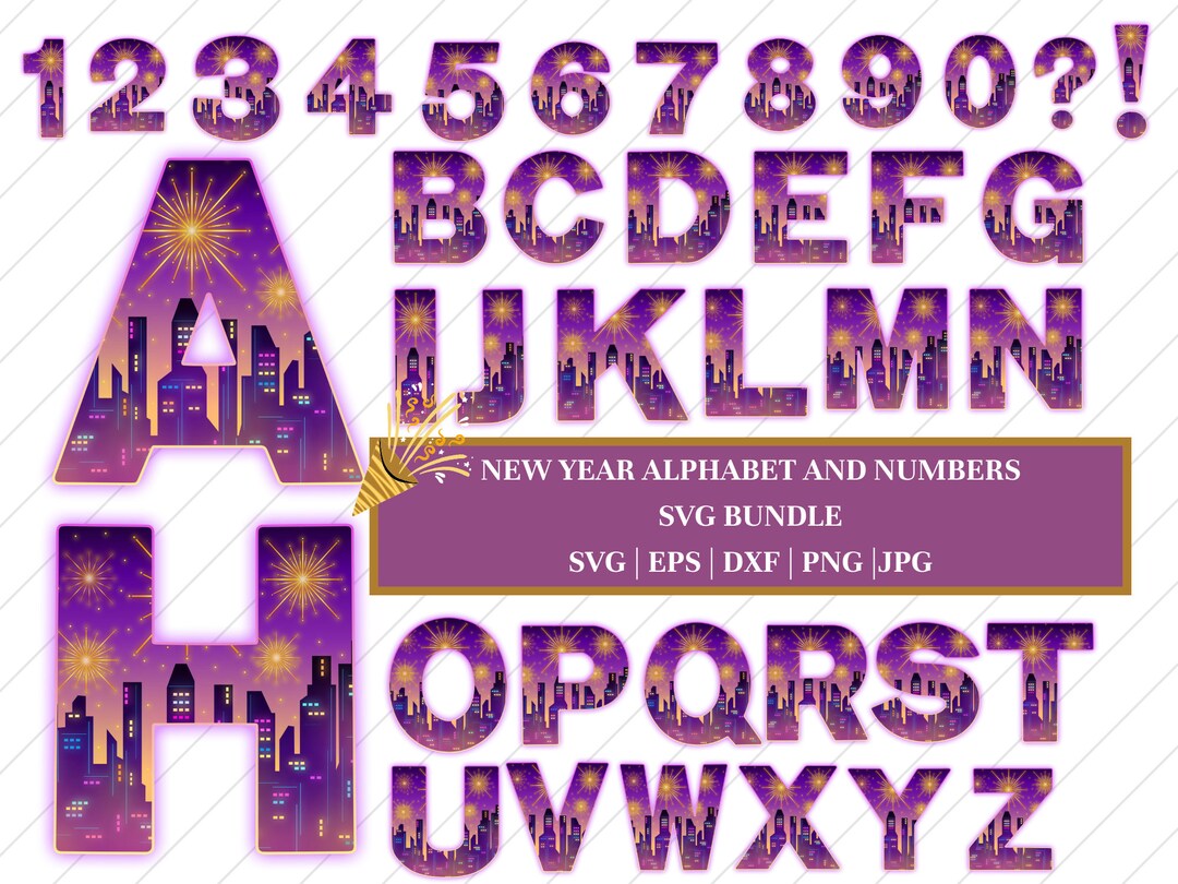 New Year's Alphabet PNG, New Years PNG Letters, Numbers & Accessories ...