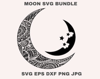 Crescent Moon SVG Files Moon Cut Files Moon Vector Files Half Moon ...