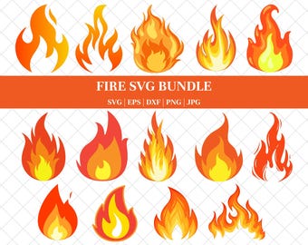 Fire SVG Bundle, Fire Clipart, Fire Svg Files, Fire Flames Svg, Flames ...