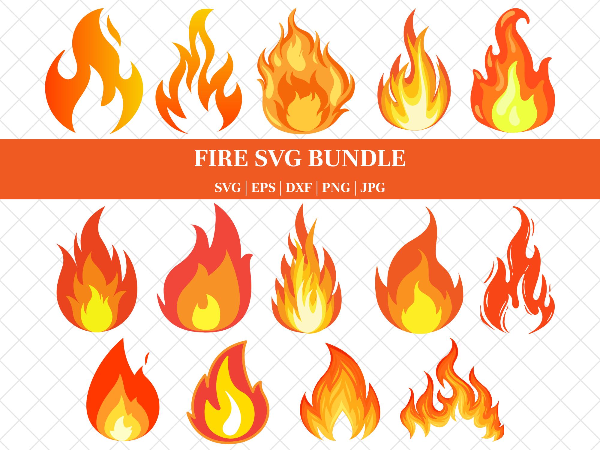 Fire SVG Bundle, Fire Clipart, Fire Svg Files, Fire Flames Svg, Flames ...