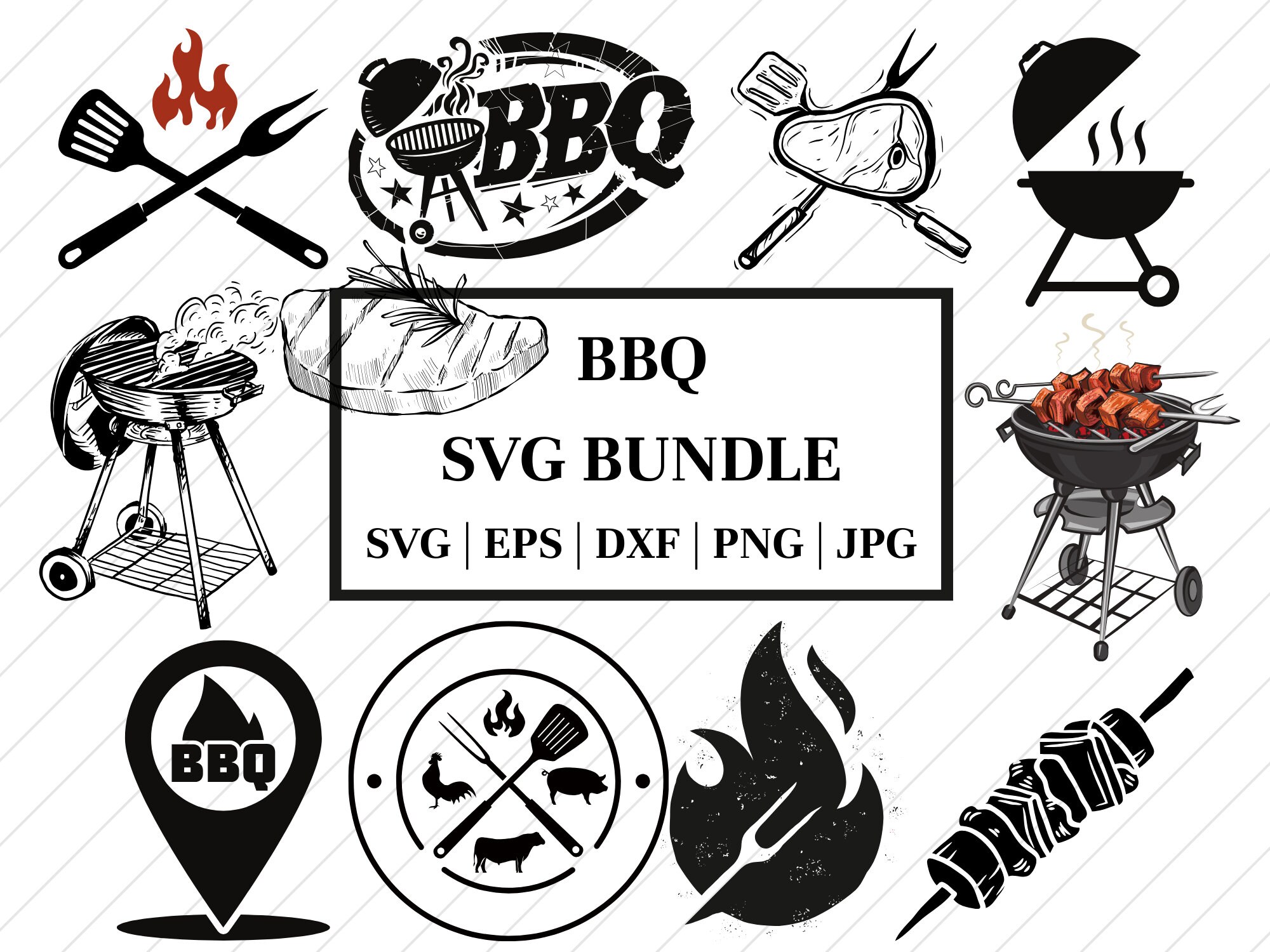 Barbeque SVG Bundle, BBQ Svg Bundle, BBQ Svg, Grilling Svg, Kitchen Svg ...