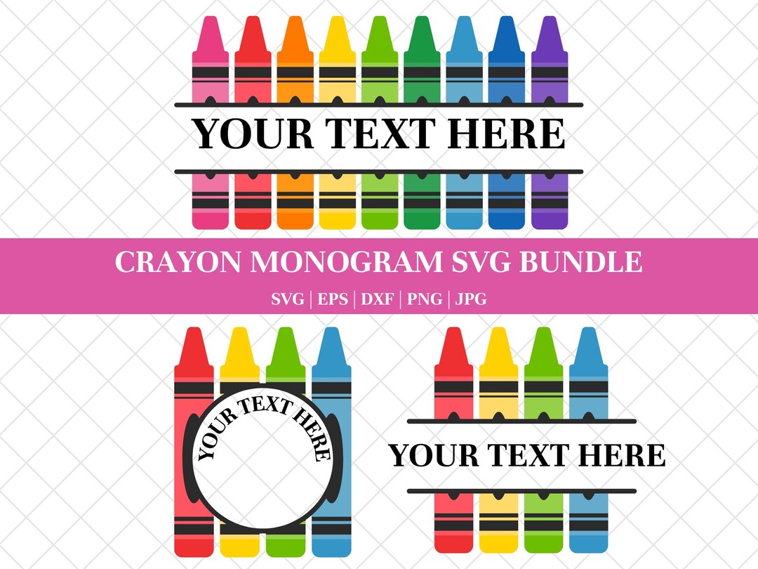 Crayon Monogram Svg, Crayon Split Monogram Svg, Teacher Monogram Svg ...