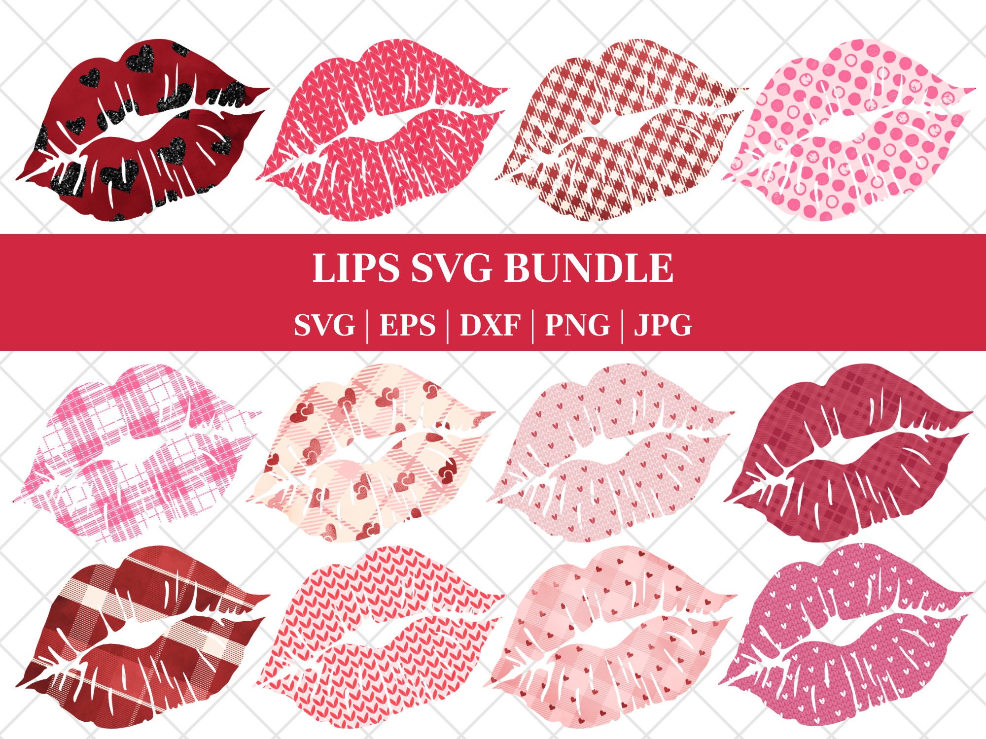 Lips Svg Bundle Lips Png Bundle Kiss Svg Lips Print Svg Red Lips Svg ...