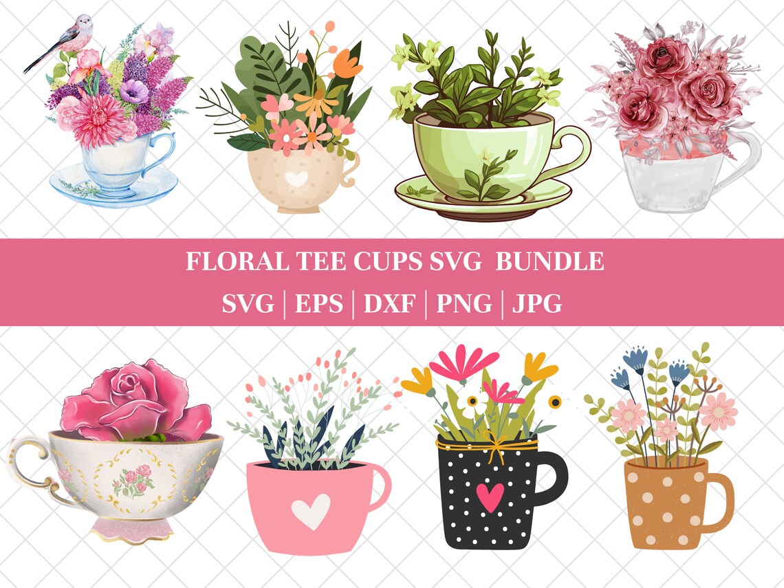 Teacup Svg Bundle, Teacup Svg Files Cricut, Tea Svg, Tea Lovers Svg ...