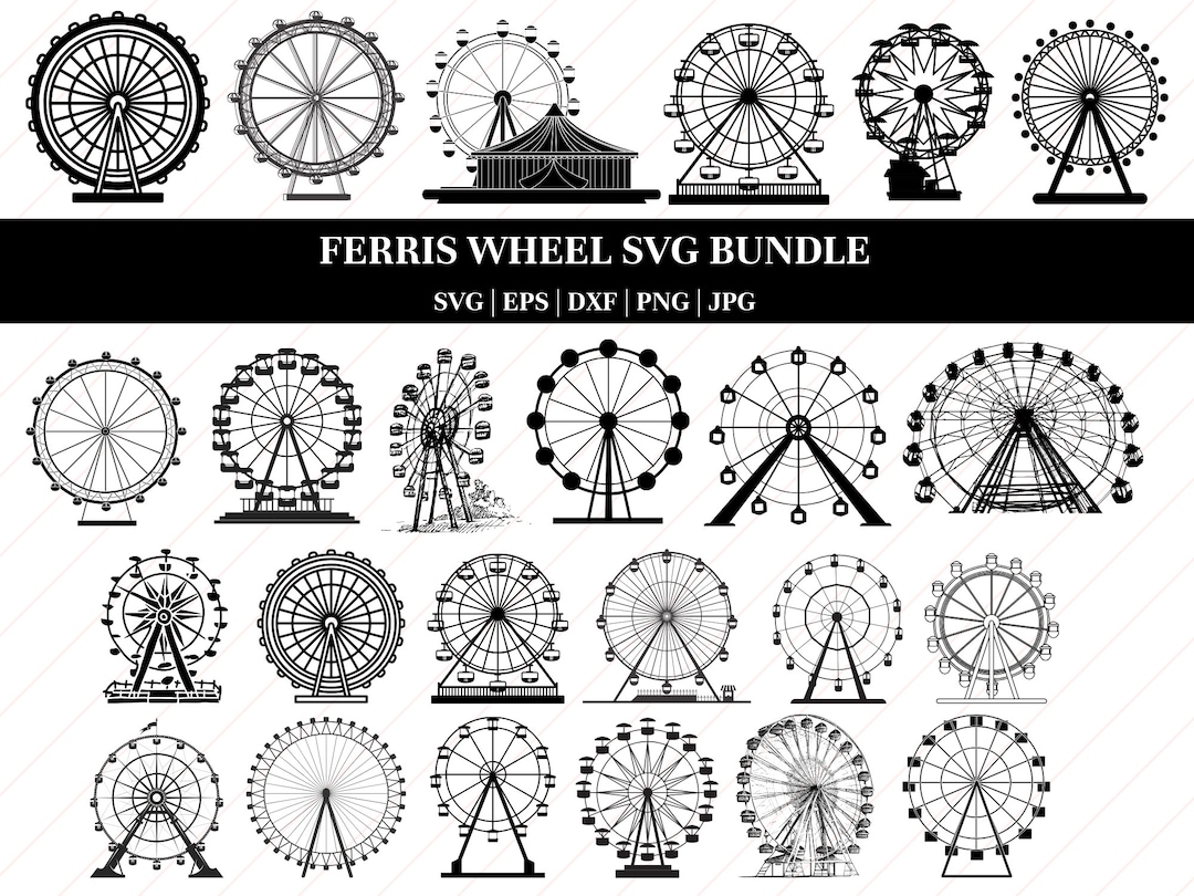 Ferris Wheel SVG, Wheel Vector, Ferris Wheel Clipart, Ferris Wheel ...