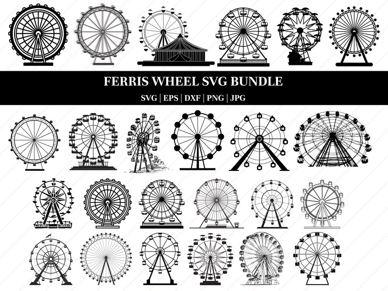 Ferris Wheel SVG, Wheel Vector, Ferris Wheel Clipart, Ferris Wheel ...