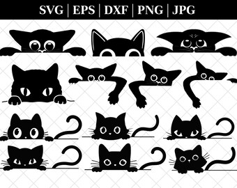 PEEKING CAT SVG, Peeking Cat Clipart, Peeking Cat Svg Files for Cricut ...