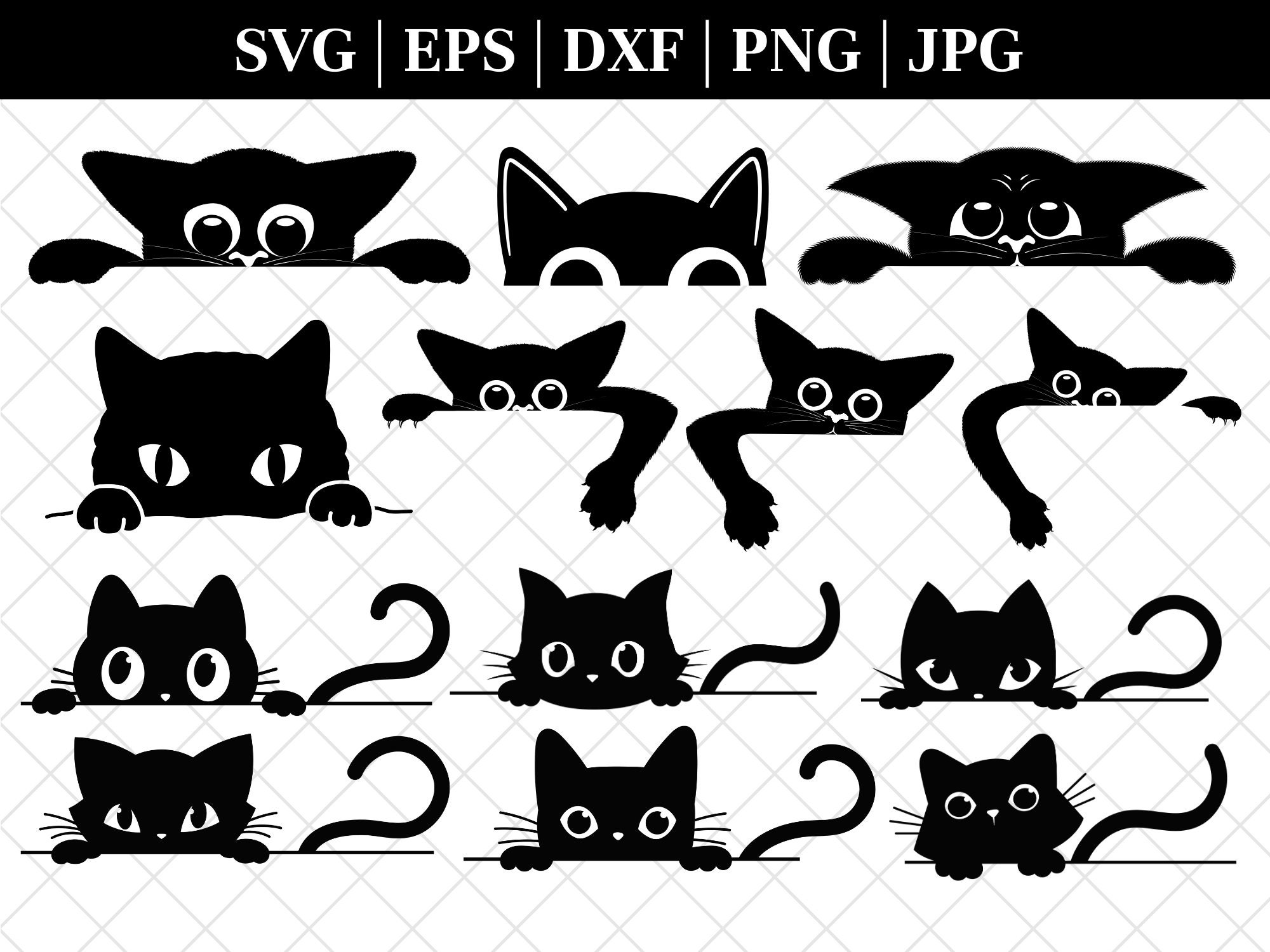 PEEKING CAT SVG, Peeking Cat Clipart, Peeking Cat Svg Files for Cricut ...