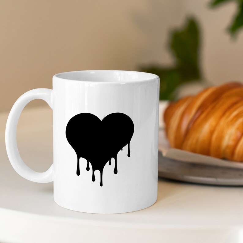 Corazón derretido SVG, imágenes prediseñadas de corazón goteando negro ...