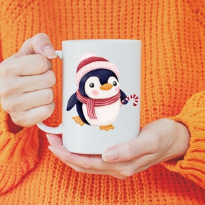 Christmas Penguins Clipart Clip Art Set of Penguins, Holiday Penguins ...