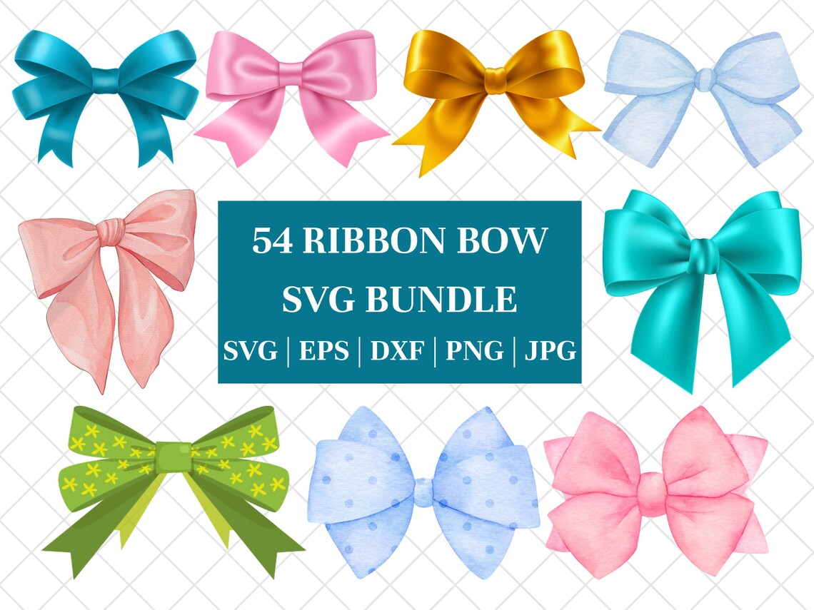 Ribbon Bow SVG Bundle, Ribbon SVG, Bow Svg, Hair Bow Svg, Bow Tie SVG ...