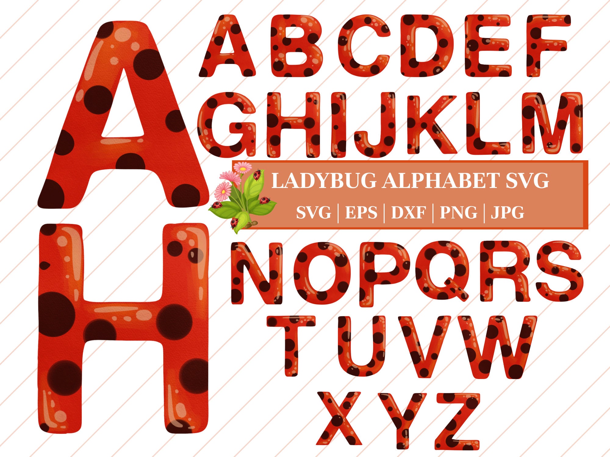 Ladybug Alphabet Svg,dxf,letters,font,numbers,birthday,cut File,bundle ...