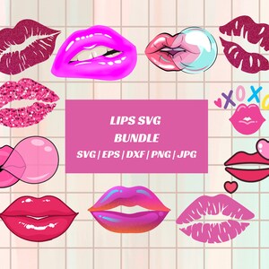 Lips Svg Bundle Pink Lips Png Bundle Kiss Svg Lips Print Svg Pink Lips ...