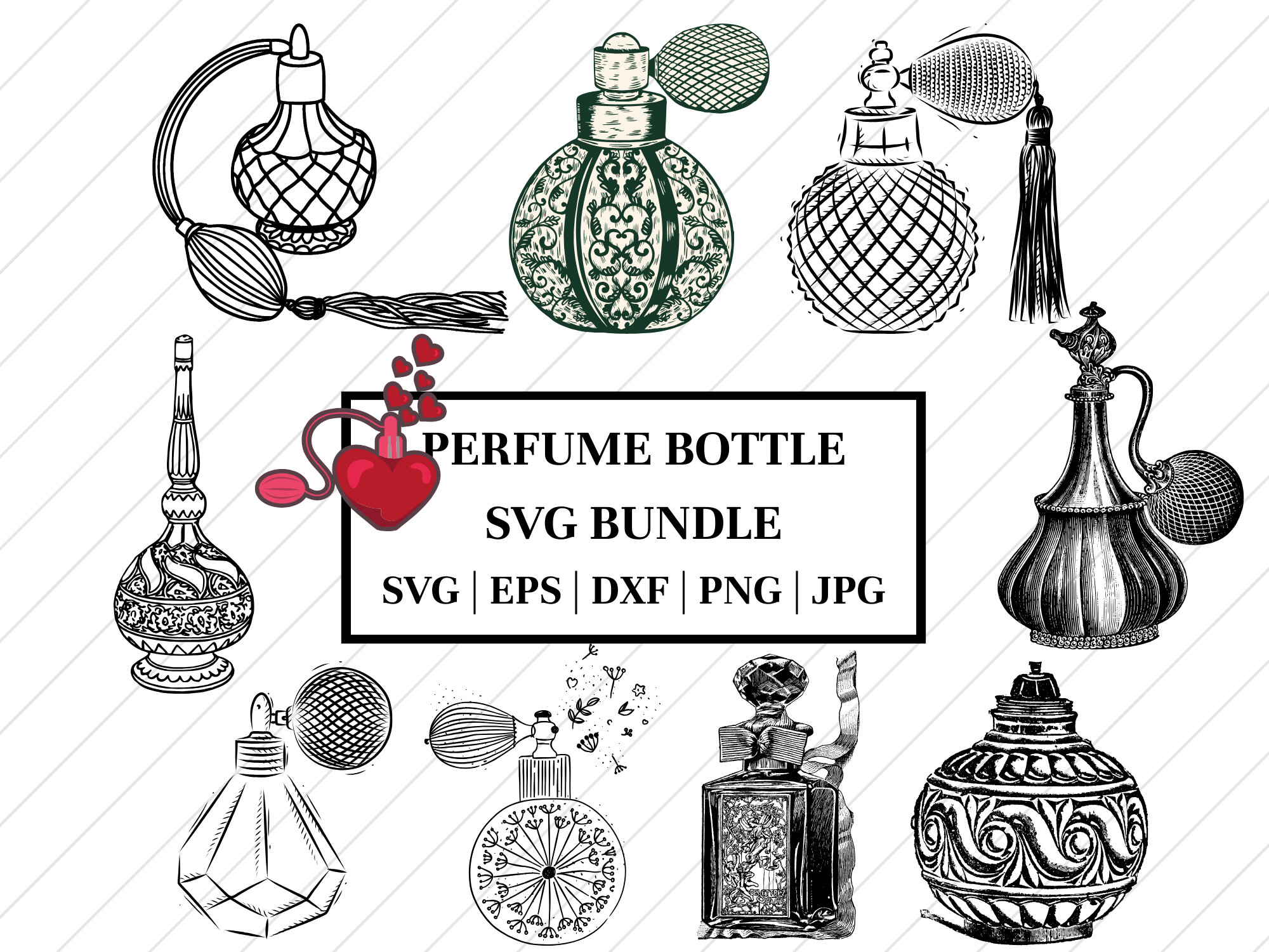 Perfume Bottle Svg, SVG Files for Cricut, Bottle Clipart, Perfume SVG ...