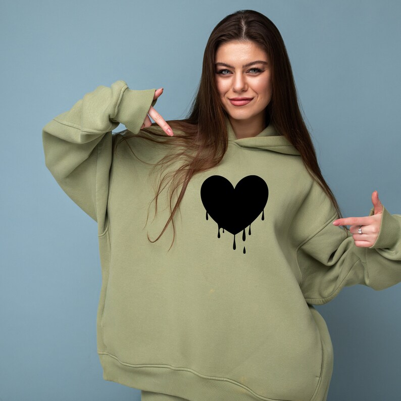 Corazón derretido SVG, imágenes prediseñadas de corazón goteando negro ...