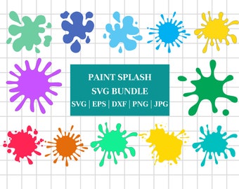 Paint Splatter SVG, Bundle, Paint Splats Svg, Paint Svg, Clipart ...