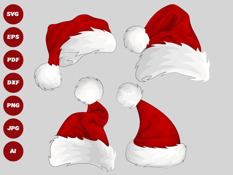 Santa Hat SVG, Christmas Hat Layered Cut File, Christmas SVG, Winter ...