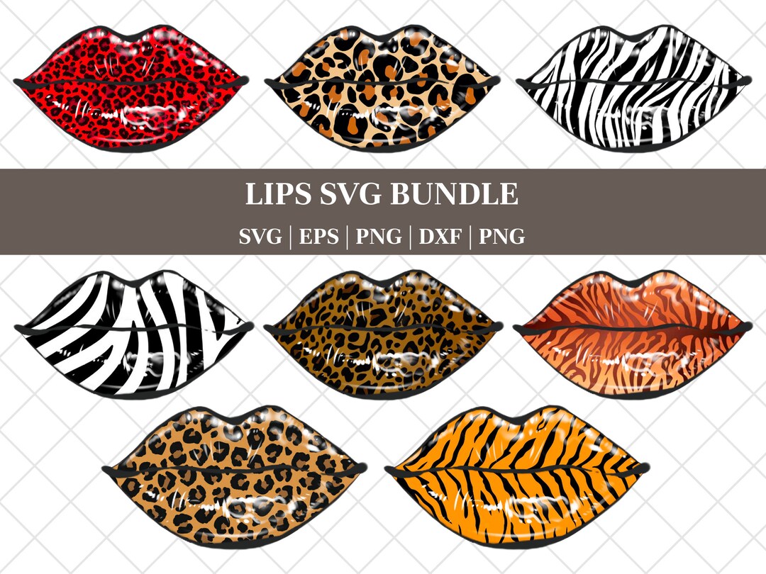 Leopard Lips Svg, Lips Bite Svg, Leopard Print Svg. Vector Cut File ...