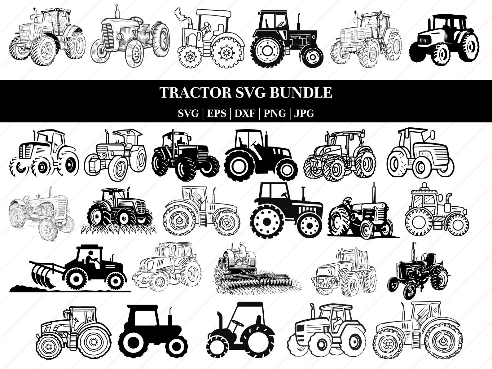 Tractor SVG Bundle, Tractor PNG Bundle, Tractor Clipart, Tractor SVG ...