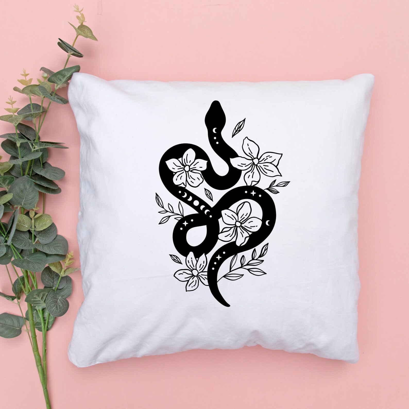 Floral Snake Svg Bundle, Celestial Snake Svg, Snake With Flowers Svg ...