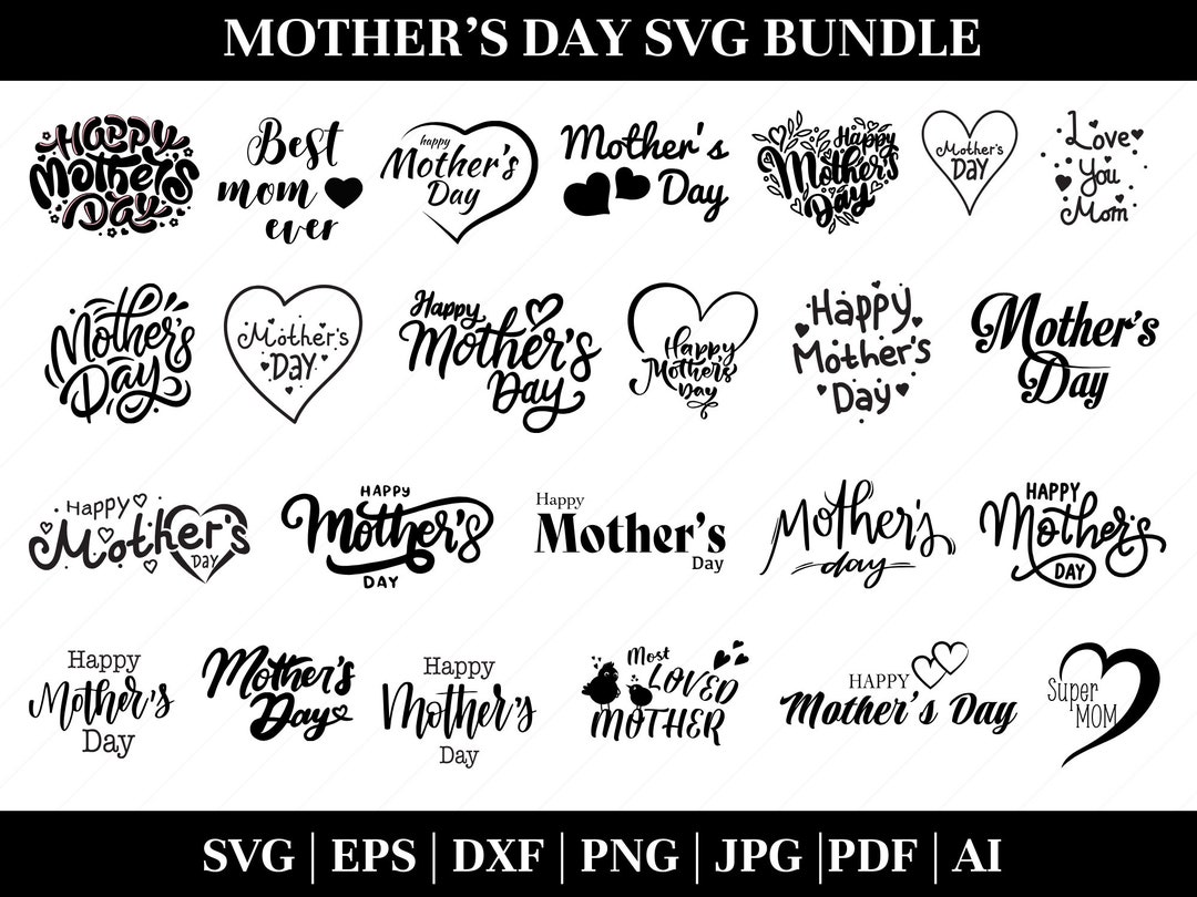 Happy Mothers Day Svg Bundle, Mom Heart Svg, Mom Shirt Svg, Cricut ...