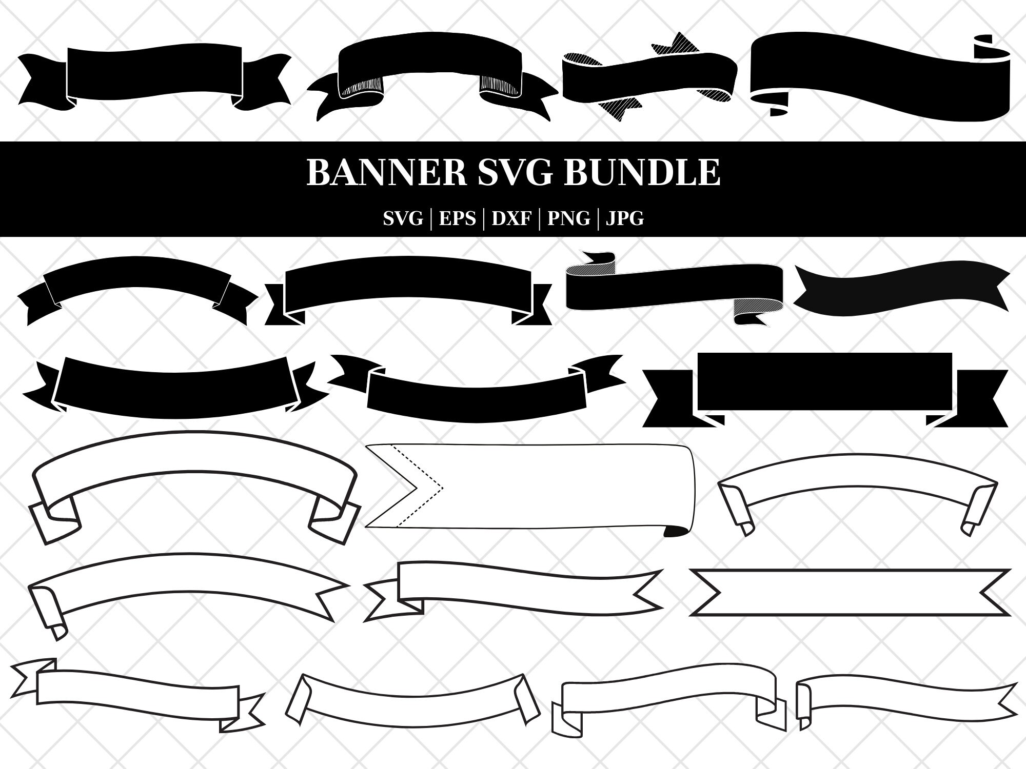 Banner Svg, Ribbon Svg Bundle, Ribbon Banner Svg Cut Files, Banners Svg ...