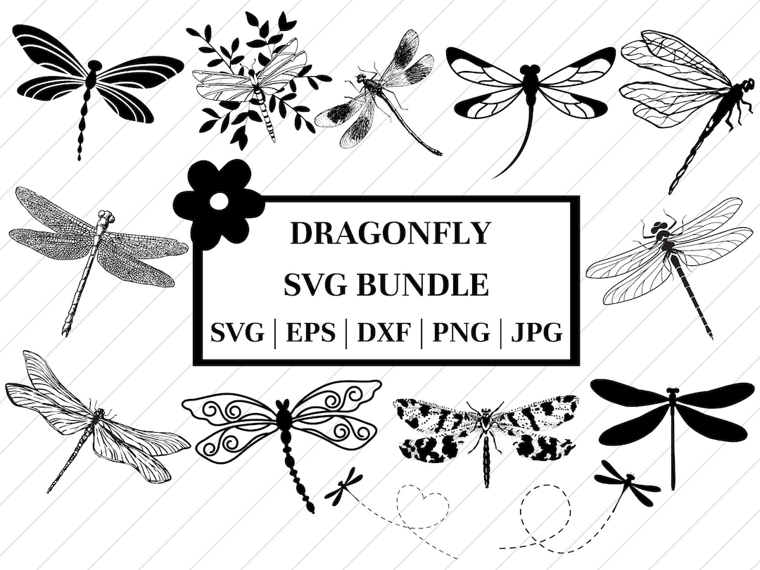 Dragonfly SVG Bundle, Insect Svg, Dragonfly Vector, Dragonflies, Wings ...