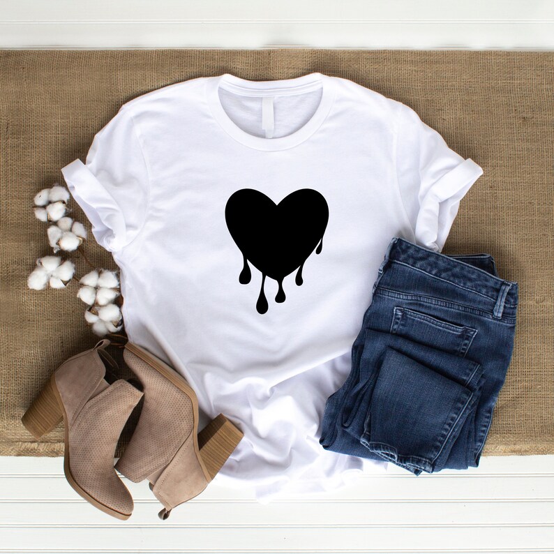 Corazón derretido SVG, imágenes prediseñadas de corazón goteando negro ...