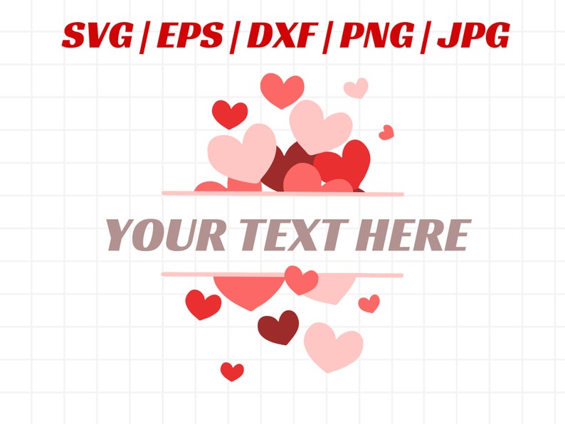 Herz Split Name Rahmen SVG Herz SVG, Valentine svg, Liebe svg for ...