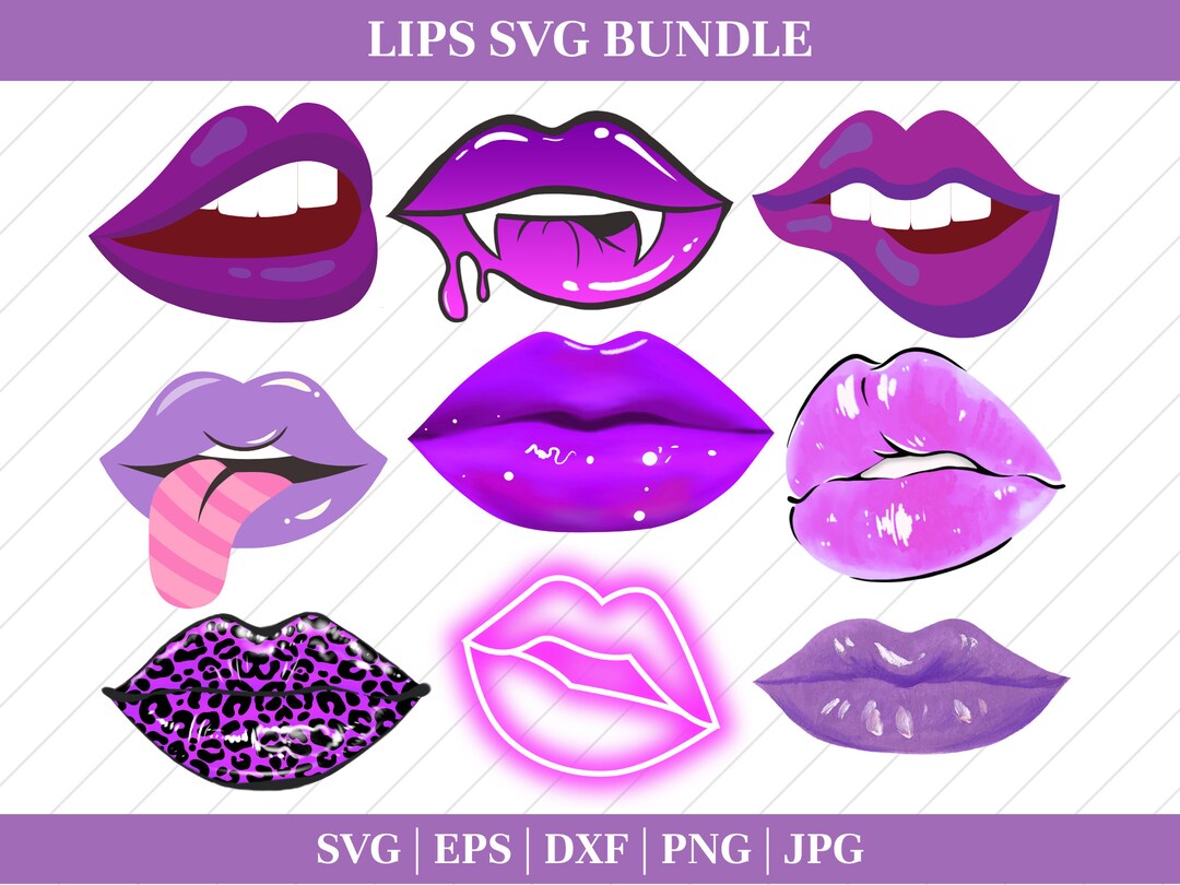Lips Svg Bundle Pink Lips Bundle Kiss Svg Lips Svg Pink Lips Svg Kiss ...