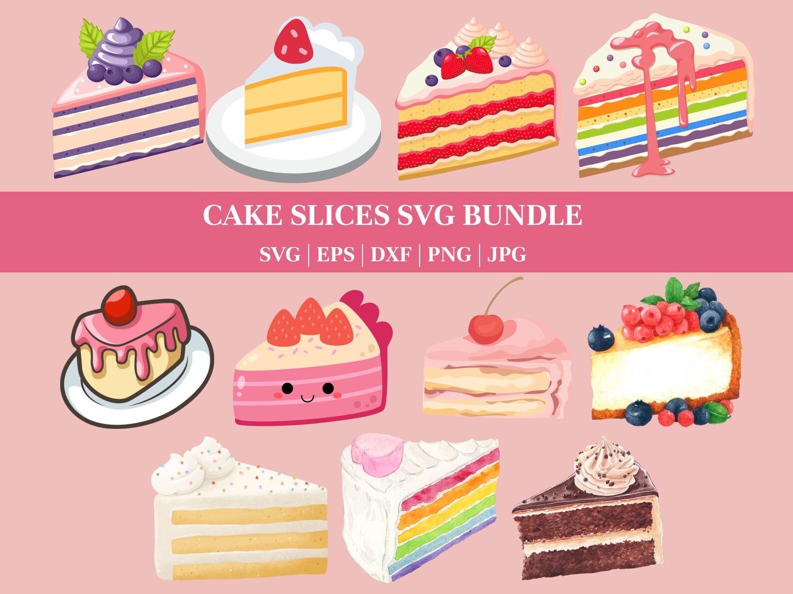Cake Slice SVG, SVG Files for Cricut, Cake Clipart, Baker Svg, Food ...