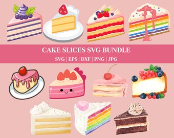 Cake Slice SVG, SVG Files for Cricut, Cake Clipart, Baker Svg, Food ...