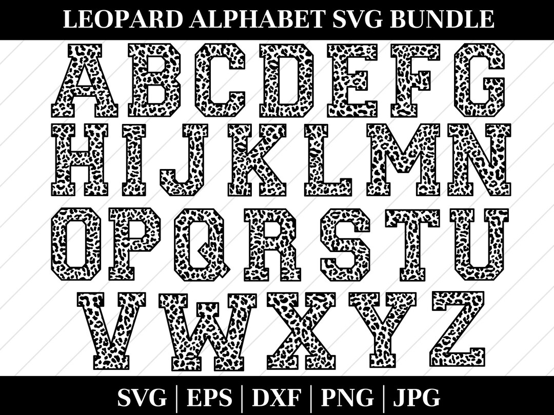 Leopard Print Alphabet Svg, Leopard Pattern Alphabet SVG Bundle ...