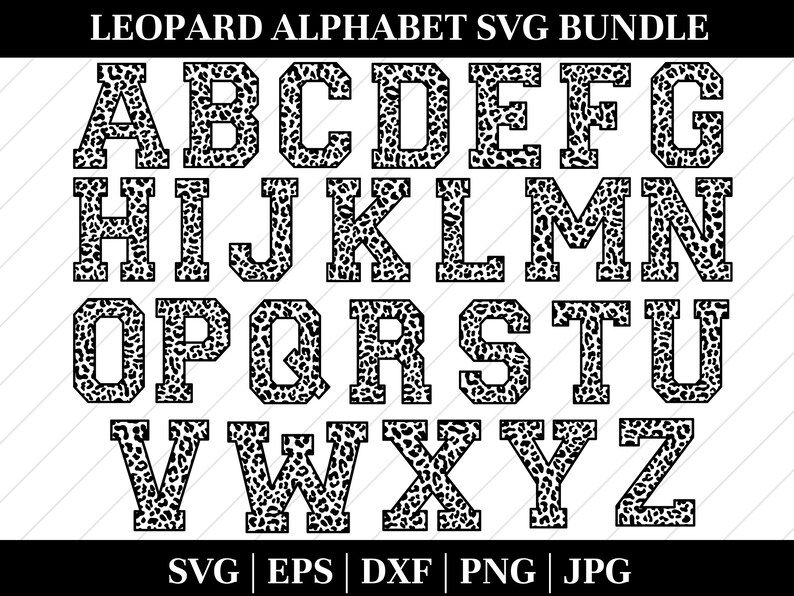Leopard Print Alphabet Svg, Leopard Pattern Alphabet SVG Bundle ...