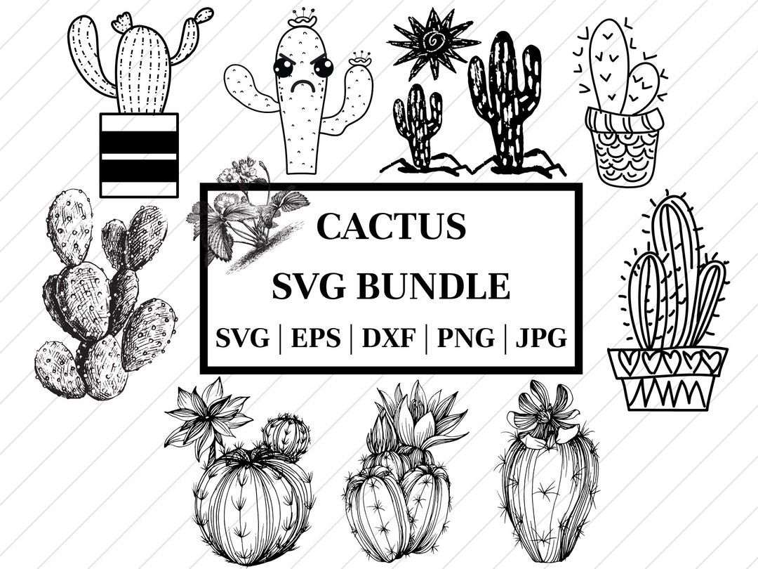 Cactus SVG Bundle Cactus Flower SVG File Succulent Png for Shirts Cacti ...