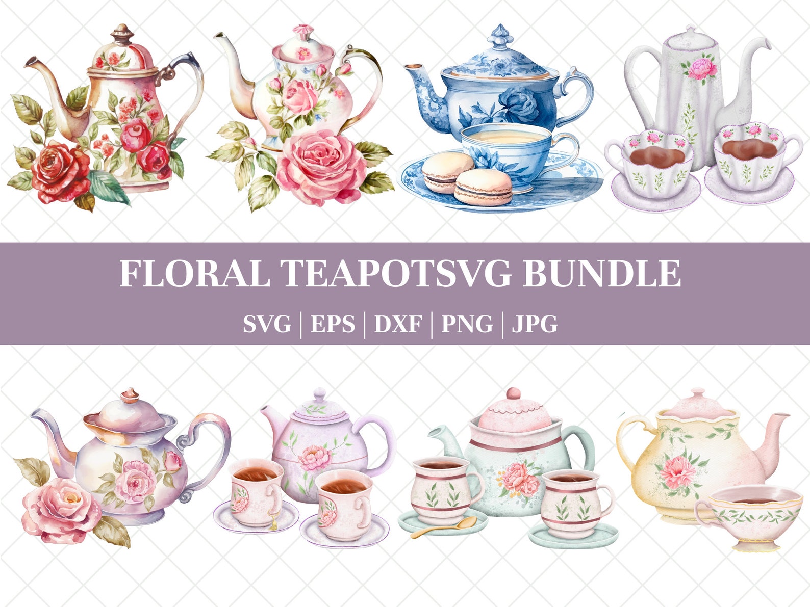 Tea Cups SVG Bundle Teacup Party Tea Pots Svg Mum Mother Gift Coffee ...