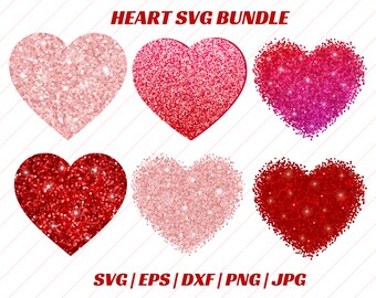 Glitter Hearts Clipart Set Clip Art Set of Hearts, Glittery Hearts ...