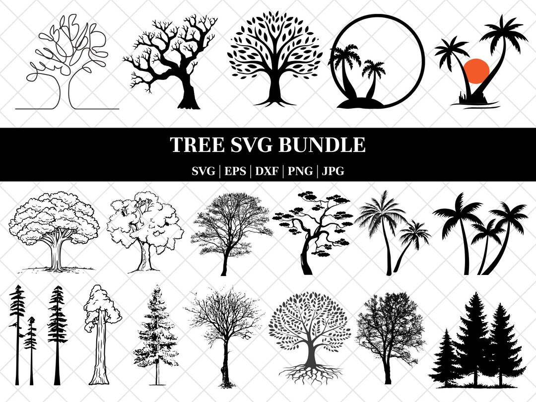 Tree SVG Bundle, Tree Silhouette Svg, Tree SVG, Trees Svg,forest Svg ...