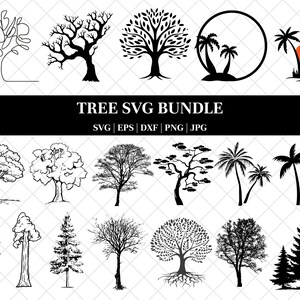 Baum SVG Bundle, Baum Silhouette svg, Baum SVG, Bäume svg, Wald svg ...