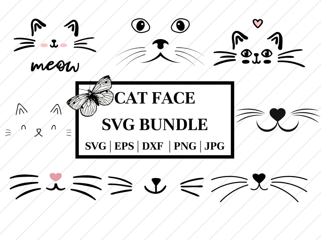Cat Face instant Digital Download Svg, Png, Dxf, and Eps Files Included ...
