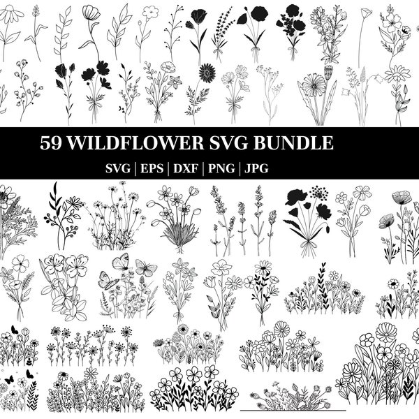 Wild Flower Svg - Etsy