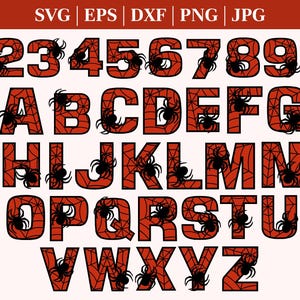 Spider Hero Font SVG, Spider Alphabet Doodle SVG, Superhero Font Svg ...